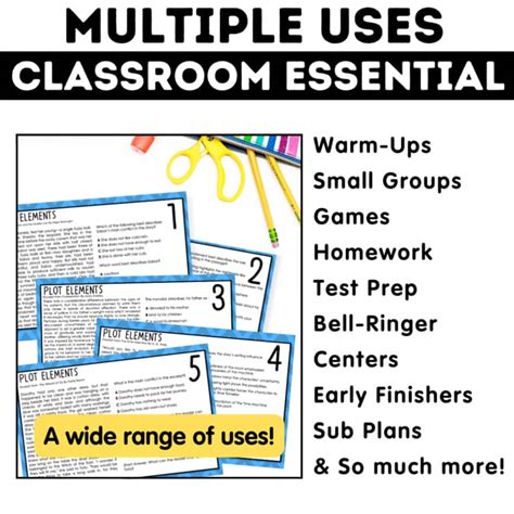 Plot Elements Task Cards Quiz Of Story Plot Literary Elements Worksheets Fiction