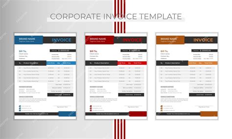 Premium Vector Professional Invoice Design Layout