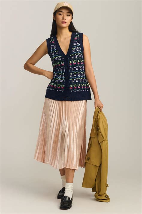 메이브 프린트 스웨터 조끼 앤트로폴로지 한국 공식 스토어 유니크한 여성 패션 및 라이프스타일 편집샵 200개이상의 프리미엄 브랜드 여성 의류 액세서리 홈