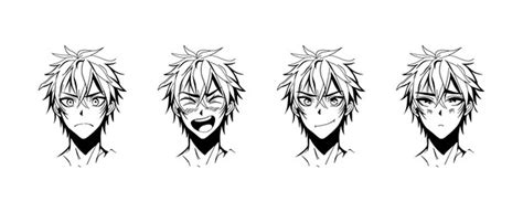 Anime Asian Faces Cartoon Manga Characters With Vector Image