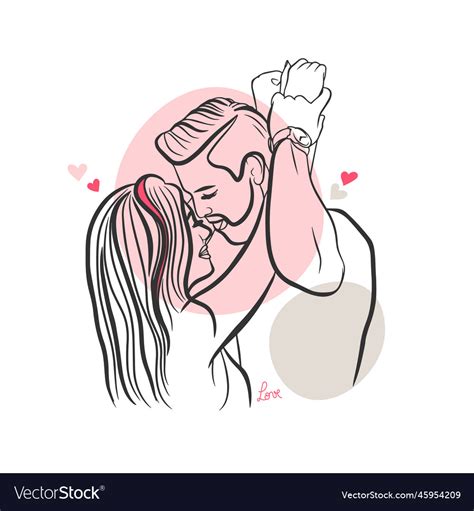 Passionate Couple Of Lovers Royalty Free Vector Image