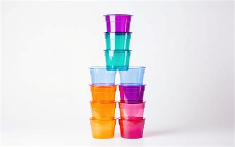 Premium Ai Image Plastic Cup Stack Isolated For Stacking Game