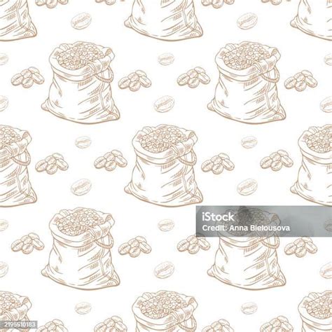 조각 커피 콩의 가방 벡터 일러스트 레이 션 색상 및 완벽 한 패턴의 라인 스케치 0명에 대한 스톡 벡터 아트 및 기타 이미지 0명 Central London 가방