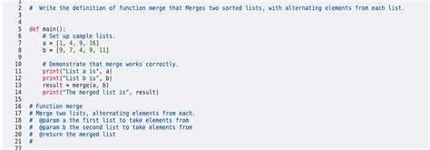 Solved C Write A Function Def Mergea B That Merges Two