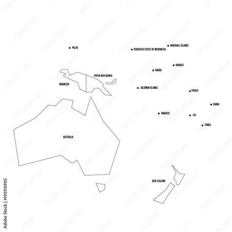 Blank Oceania Map