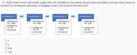 solved refer to below shown multi echelon supply chain with