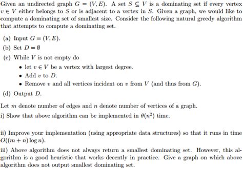 Solved Given An Undirected Graph G V E A Set S Subset Chegg