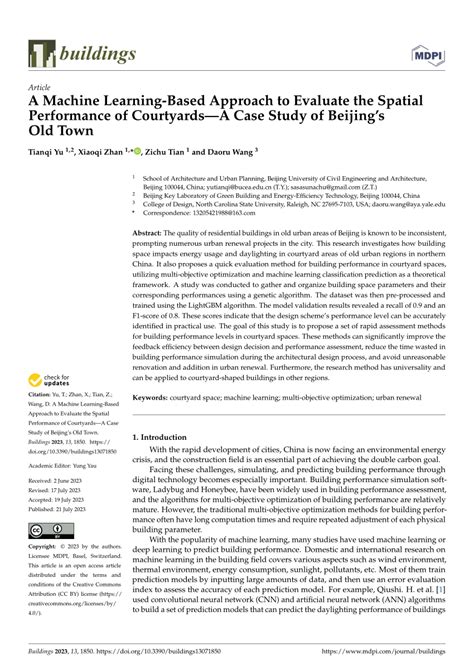 Pdf A Machine Learning Based Approach To Evaluate The Spatial