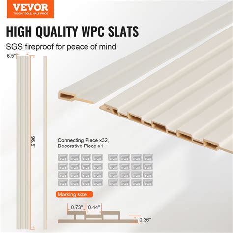 Vevor Wood Slat Acoustic Panels 8 Pcs 96 X 6 Inch For Modern Wall Matte