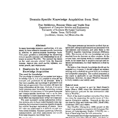 Domain Specific Knowledge Acquisition From Text Acl Anthology