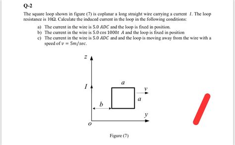 solved q 2 the square loop shown in figure 7 is coplanar a