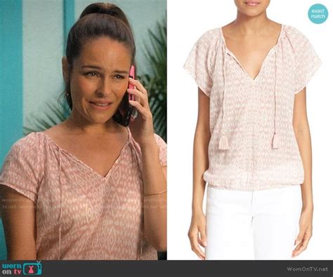 Wornontv Luisas Coral Ikat Print Top On Jane The Virgin Yara Martinez Clothes And Wardrobe