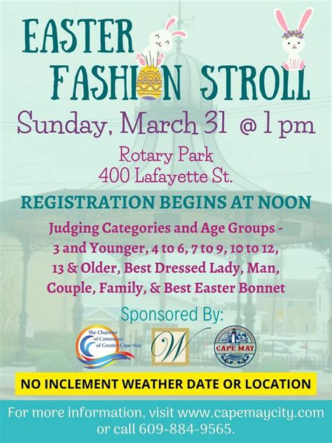 Calling All Easter Bunnies The City Of Cape May Annual Easter Fashion
