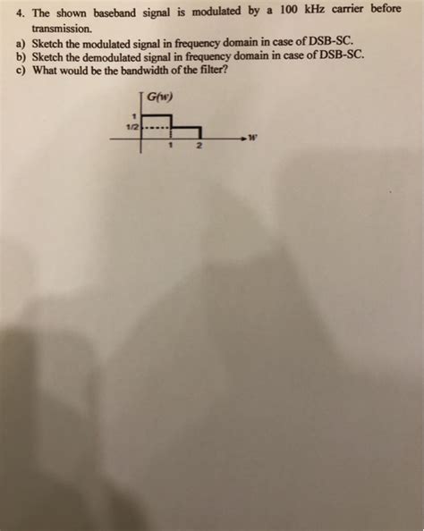 Solved 4 The Shown Baseband Signal Is Modulated By A 100