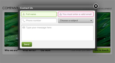 Pop Up Contact Form Free Psd Download Freeimages