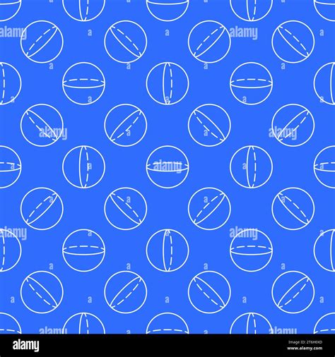 Sphere Mathematics Figure Outline Blue Seamless Pattern Geometry Education Concept Vector
