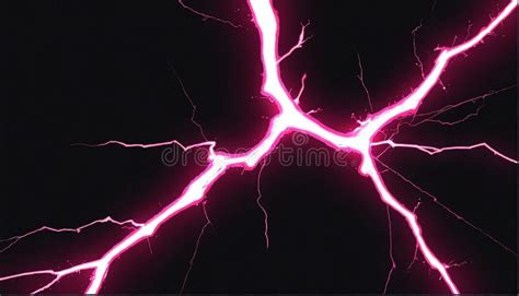 Pink Lightning Impact Effect On Plain Black Ai Generated Stock