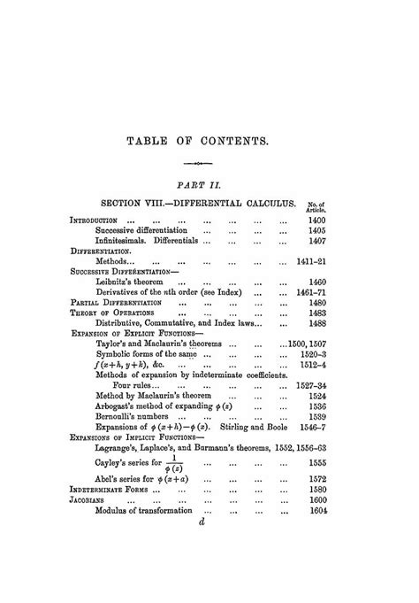 Contents A Synopsis Of Elementary Results In Pure And Applied Mathematics