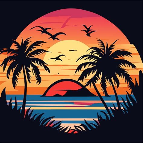 Premium Vector Cute Sunset Background