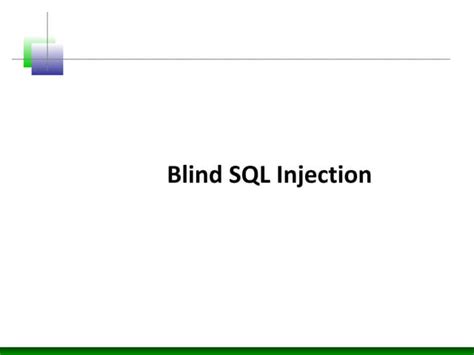 Blind Sql Injection Ppt