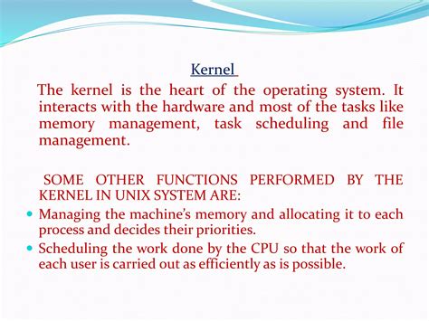Unix Operating System Architecture With File Structure Pptx
