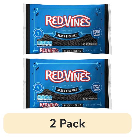 2 Pack Red Vines Twists Black Licorice Candy 14oz