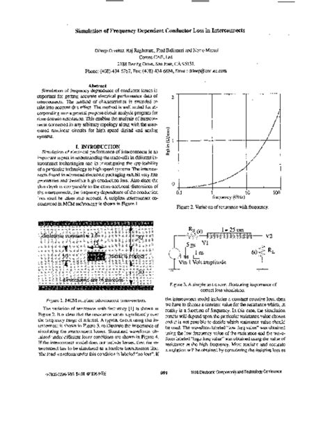 Pdf Simulation Of Frequency Dependent Conductor Loss In Interconnects