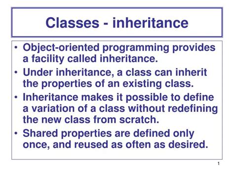 ppt classes inheritance powerpoint presentation free download id