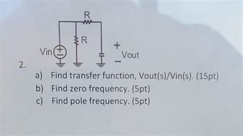 Solved A Find Transfer Function Voutsvins 15pt B