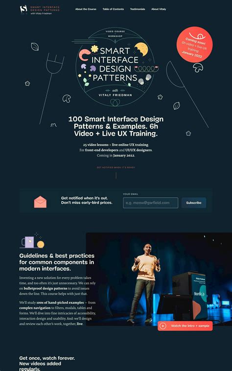 Smart Interface Design Patterns One Page Website Award