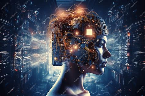 Premium Ai Image Artificial Intelligence In Robot Humanoid Head With Neural Network Thinks In