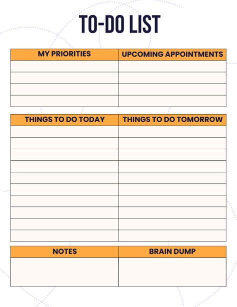 Printable Work To Do List