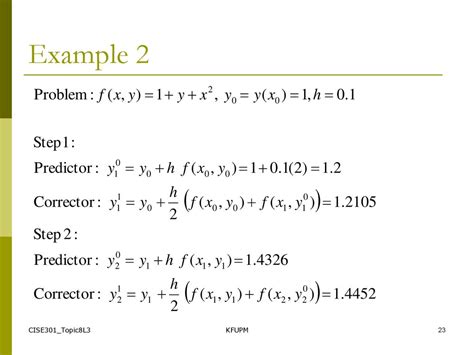 Se301 Numerical Methods Topic 8 Ordinary Differential Equations Odes Lecture Kfupm Read 26