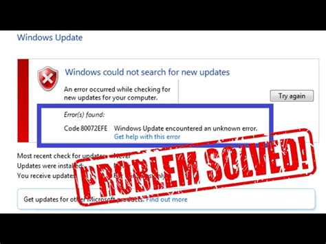 How To Fix Error Code 80072efe While Checking For Updates
