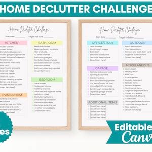 Declutter Checklist Template Editable Cleaning Schedule Etsy