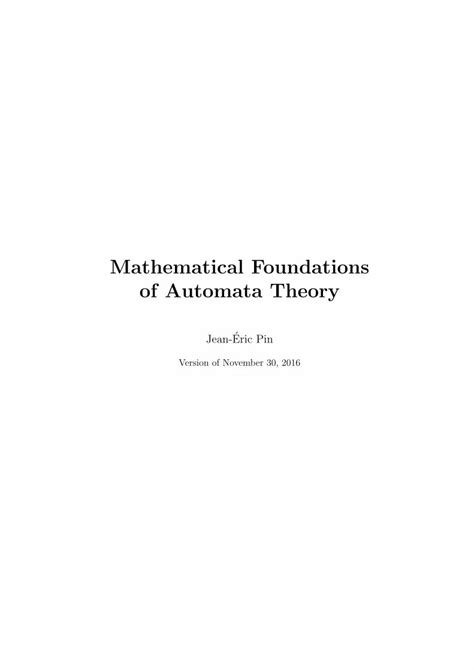 pdf mathematical foundations of automata theory dokumen tips