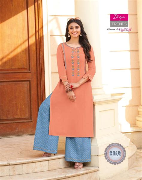 Diya Trends Presenting Bibas 8 Rayon Ethnic Wear Kurti With Bottom