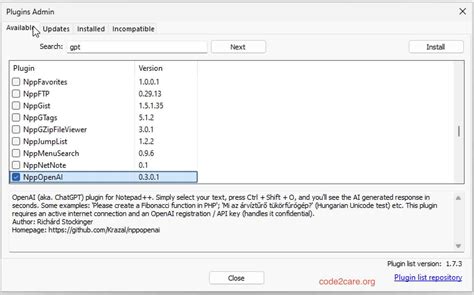Nppopenai — Openai Plugin For Notepad Chatgpt Code2care