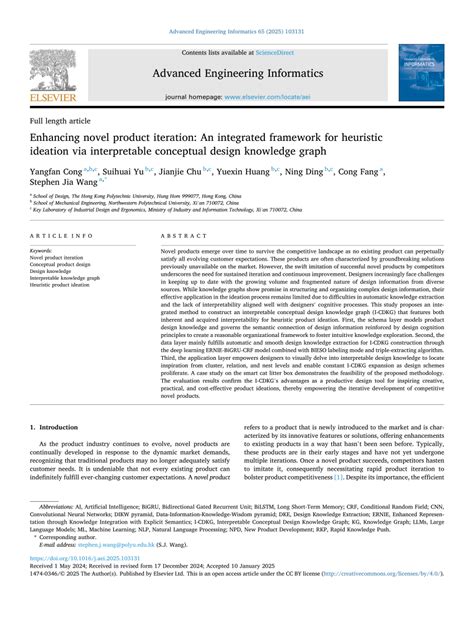 Pdf Enhancing Novel Product Iteration An Integrated Framework For Heuristic Ideation Via