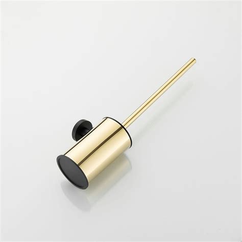 Луксозна златна четка за тоалетна монтирана на стена под държач за четка за тоалетна без