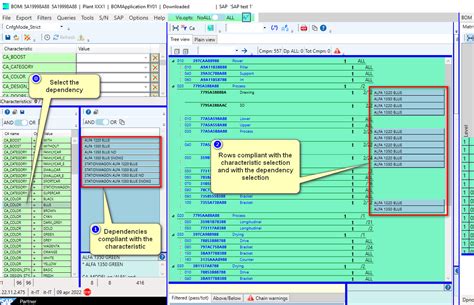 4 Bom Analyzer Characteristics Filtering Visual Bom For Sap