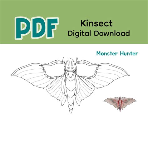 Pdf Cosplay Template Kinsect Psuedocath Moth Monster Hunter