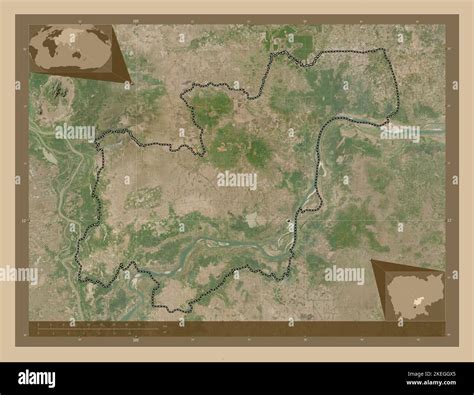 Kampong Cham Province Of Cambodia Low Resolution Satellite Map Corner Auxiliary Location Maps