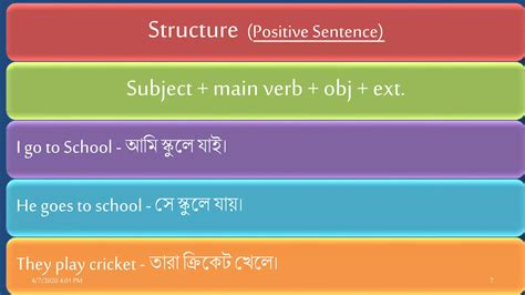 Tense Present Indefinite Tense In Bangla Pptx