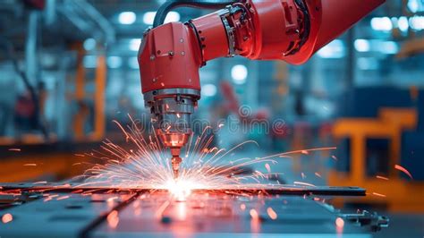 automated precision a robotic arm executing intricate welding