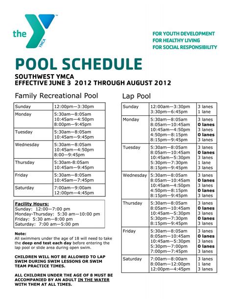 Northeast Ymca Pool Schedule At Maxine Quiroz Blog