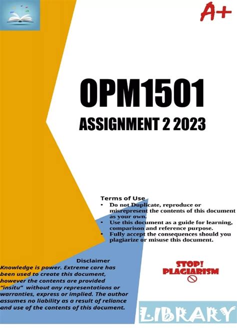 opm1501 assignment 2 complete answers 2024 839194 due 21 june