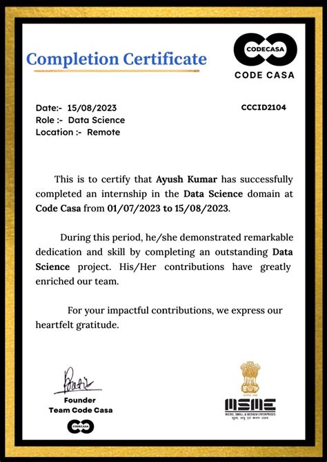 Ayush Kumar On Linkedin Internship Codecasa