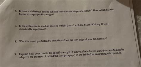 TREE SPECIES Re Read The Introduction To The Lab Chegg Com