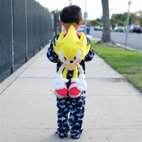 Toys Sonic The Hedgehog Doll Plush Backpack Super Sonic Backpack 17 Inch Inactive Poshmark
